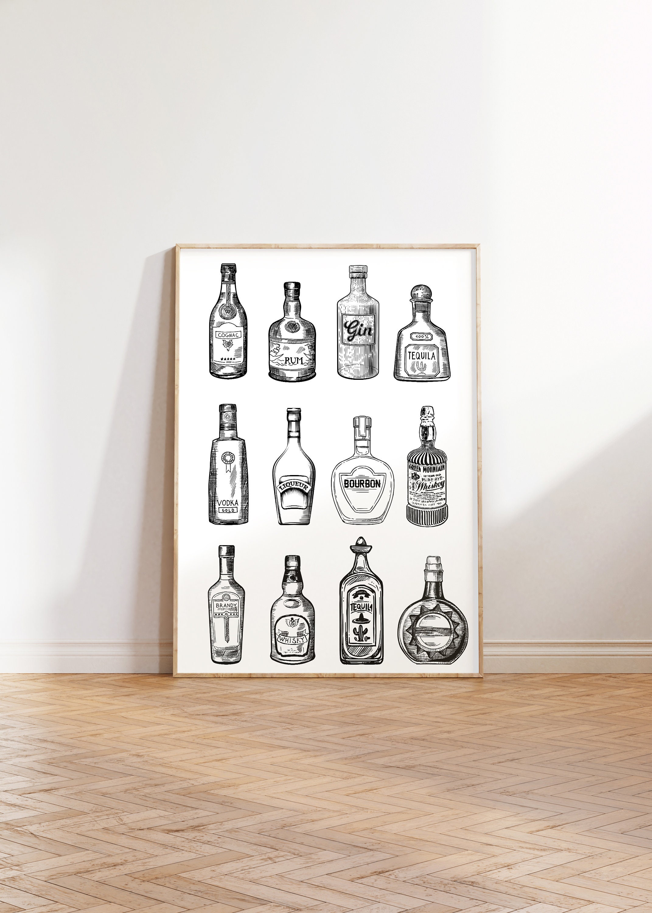 Retro Bar Cart Wall Art, Bar Cart Accessories, Bar Cart Print, Bar Sign ...