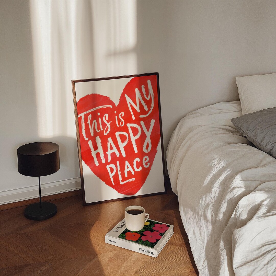 This is My Happy Place Print, Preppy Dorm Room Decor, Trendy Maximalist ...