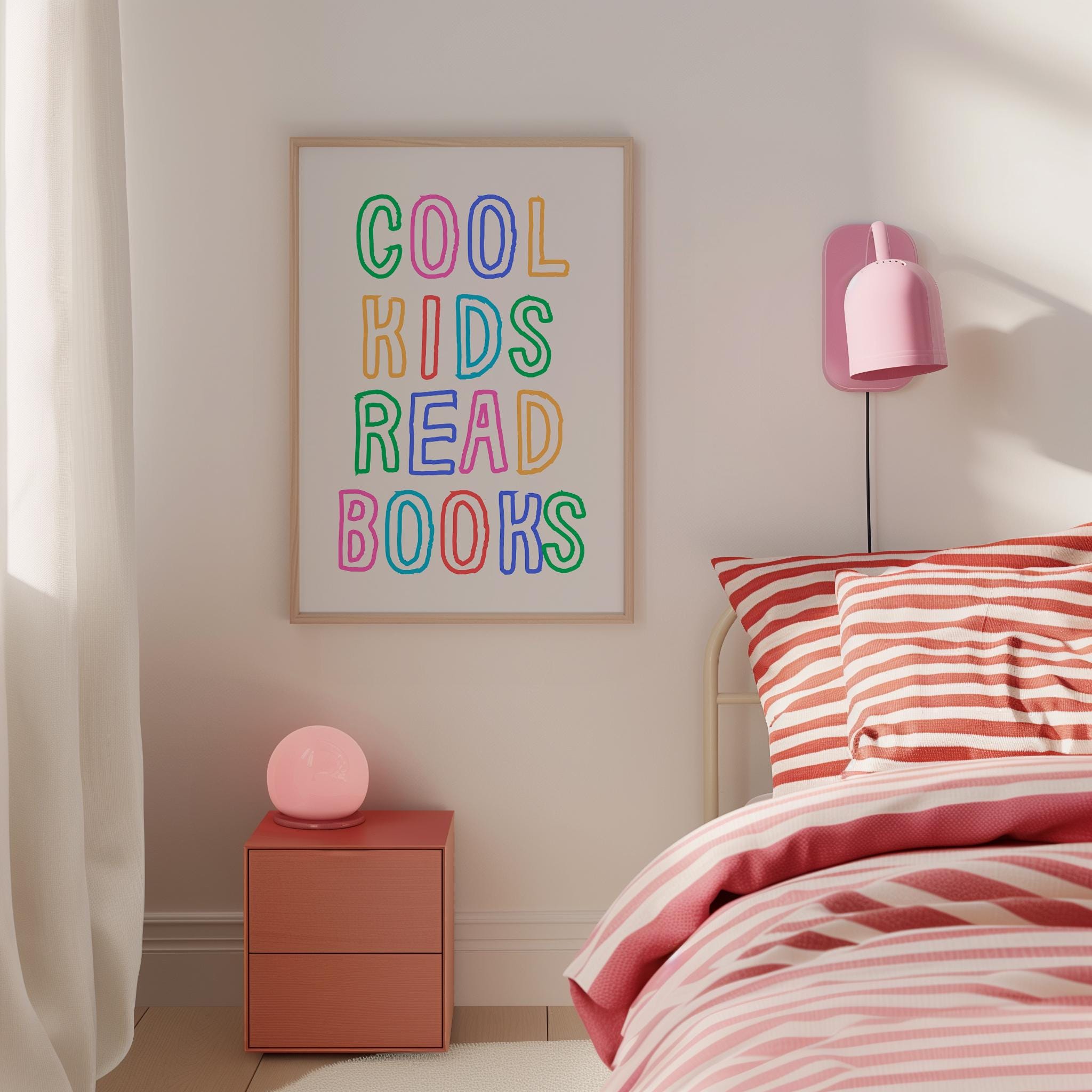Cool Kids Read Books Print, Kids Reading Book, Playroom Wall Decor ...