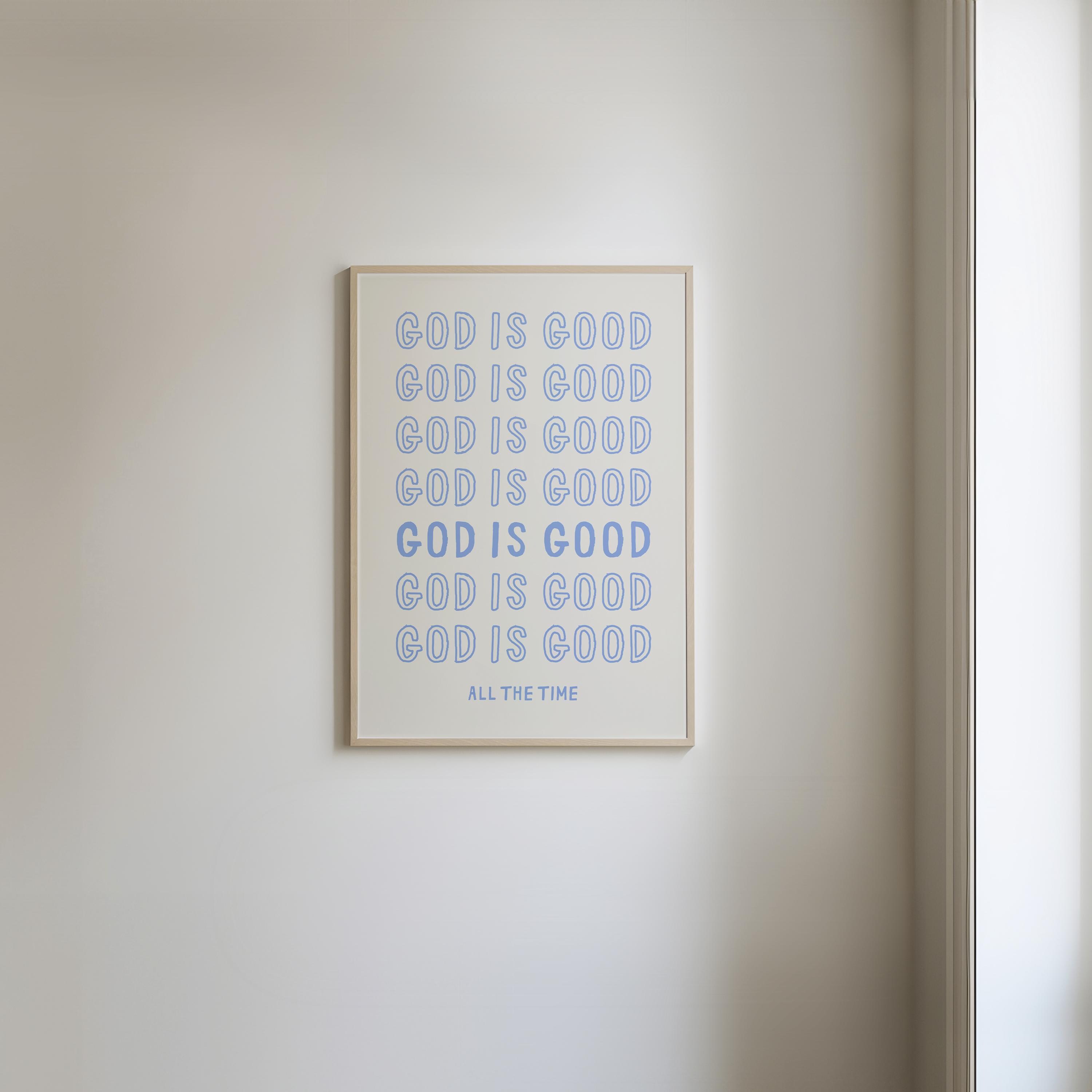 God is Good Print, Bible Verse Poster, Christian Retro Poster ...