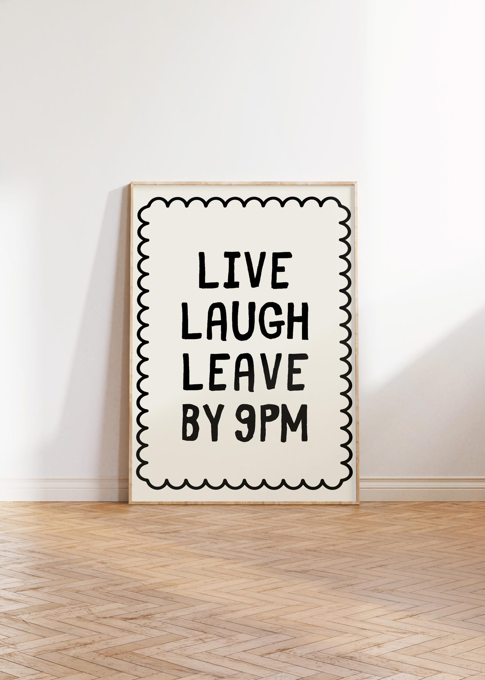 Live Laugh Leave by 9PM Print, Trendy Dorm Room Decor, Living Room Wall ...
