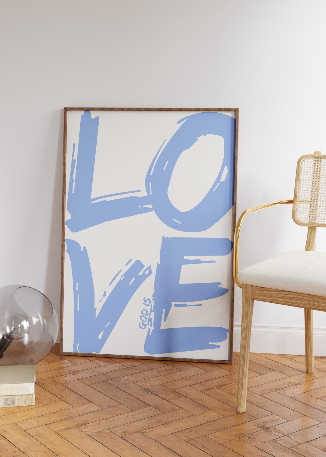 God is Love Print, Bible Verse Poster, Modern Christian Home Decor ...