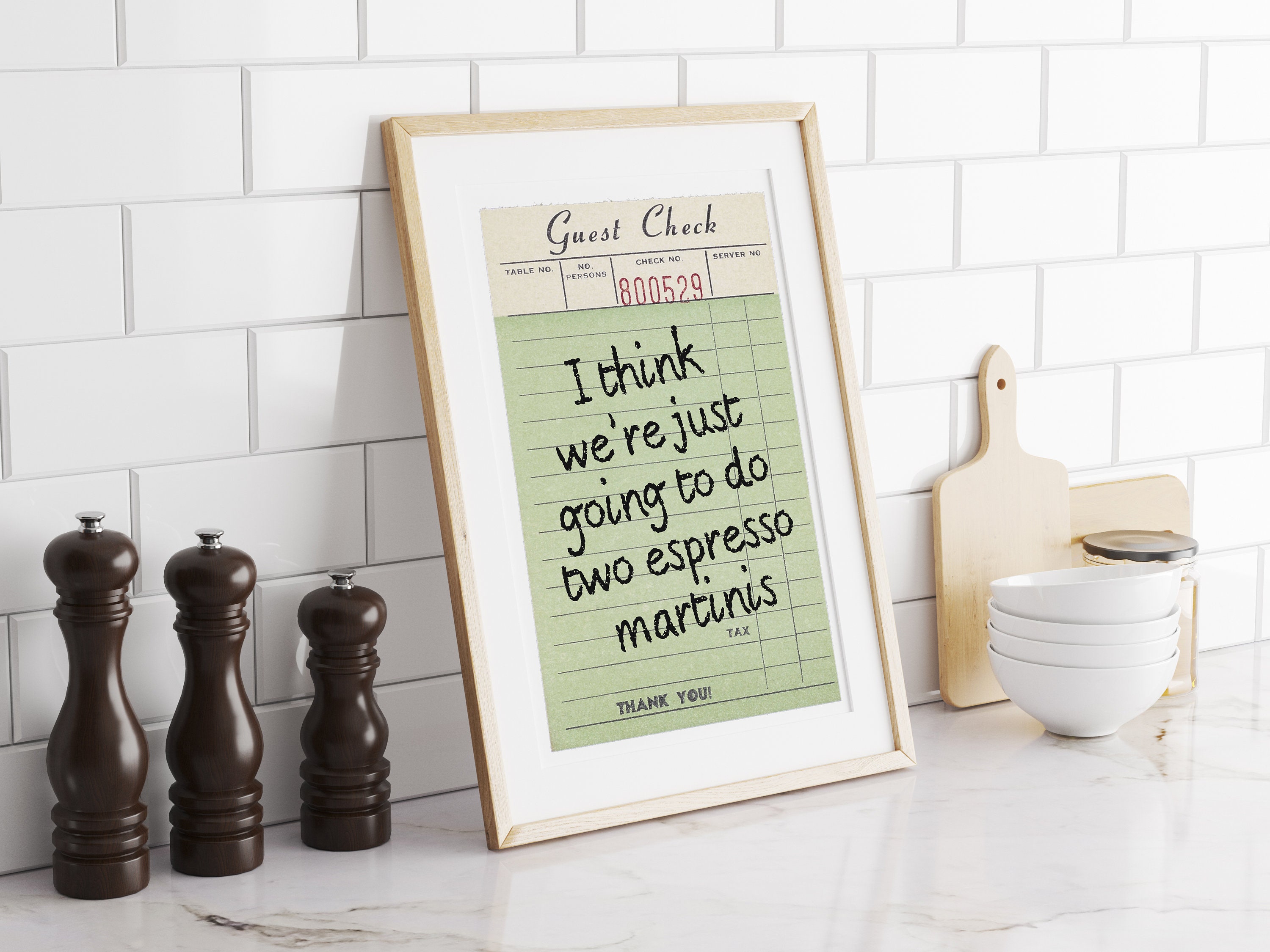 Espresso Martini Guest Check Art Print: Trendy Bar Decor (digital ...