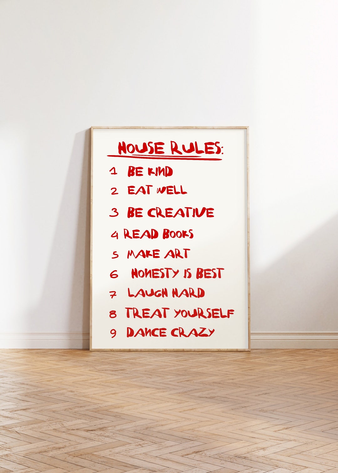 Retro Wall Art | House Rules Art Print | Trendy PRINTABLE Wall Art ...
