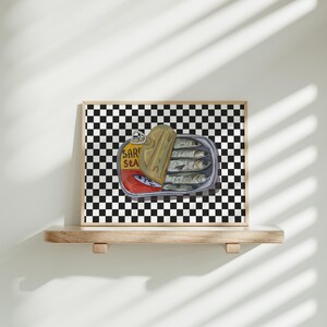 Tinned Fish Print, Funky Sardines Print, Seafood Art, Retro Fish ...