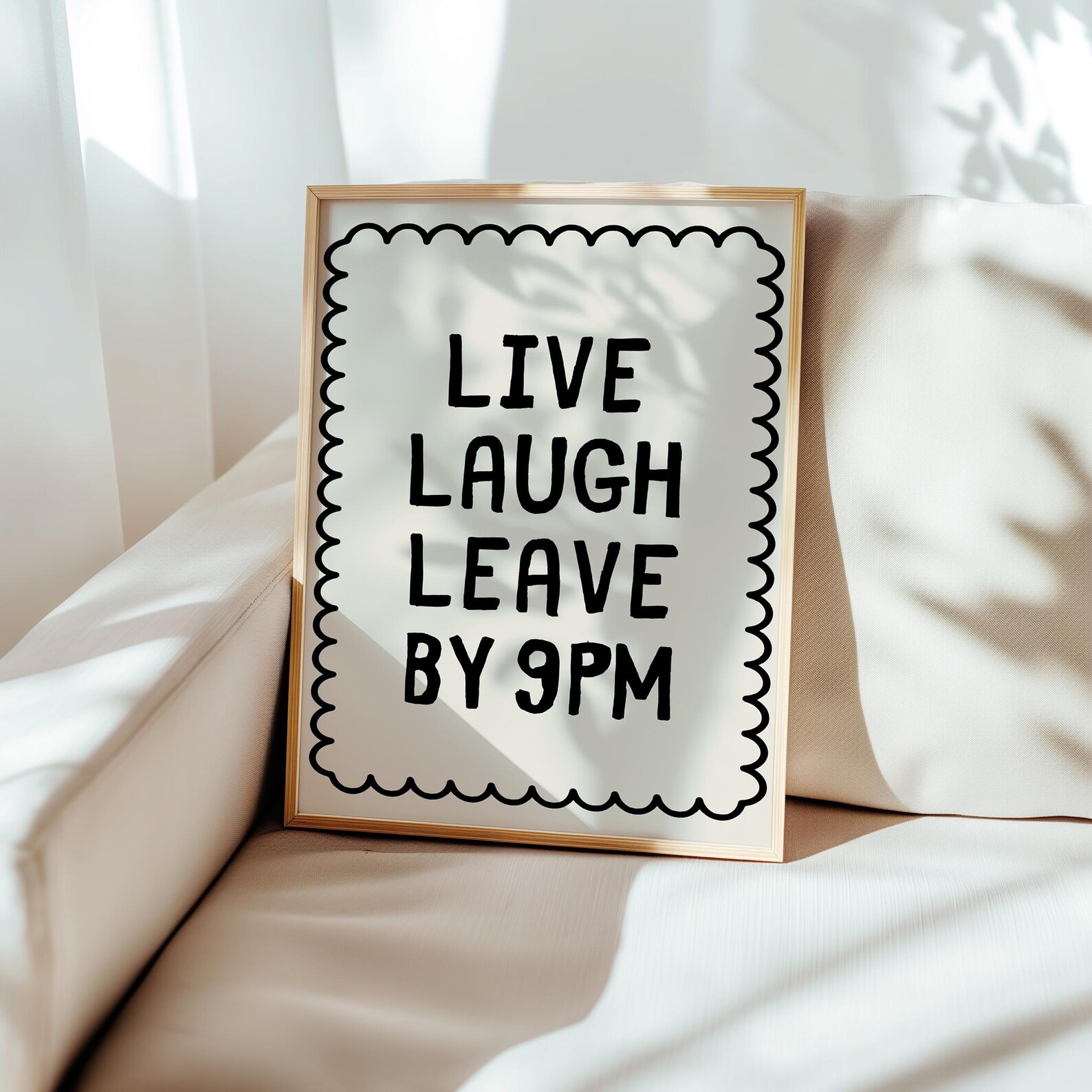 Live Laugh Leave by 9PM Print, Trendy Dorm Room Decor, Living Room Wall ...