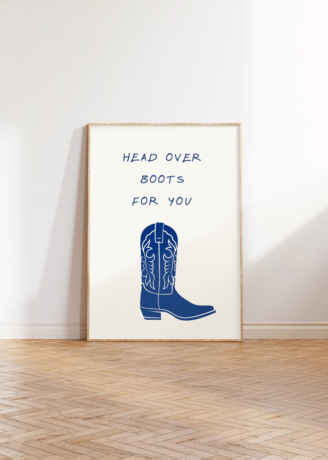 Head Over Boots for You, Cowboy Boot Art Print, Minimalist Western Wall ...