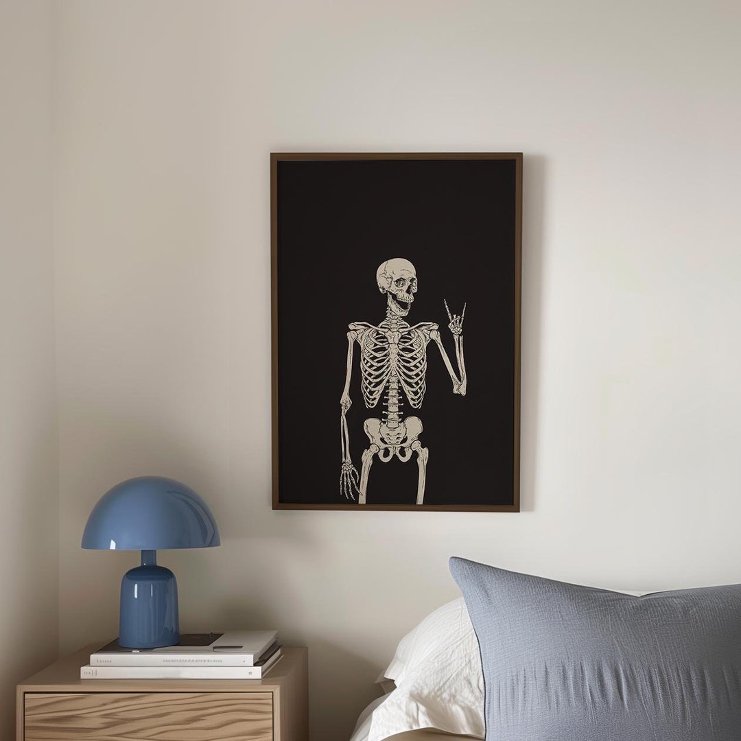 Skeleton Rock Hand Print, Halloween Prints, Halloween Printables ...