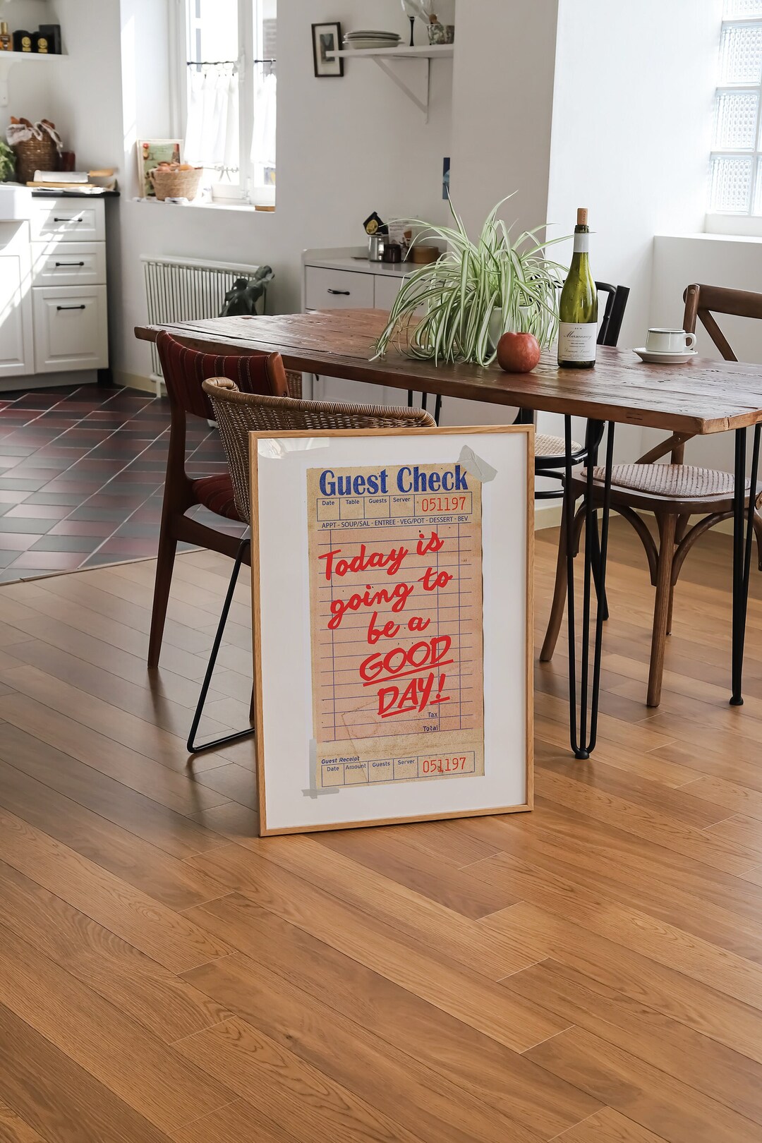 Guest Check Art Print, Trendy Kitchen Wall Art, Dorm Art Print, Guest ...