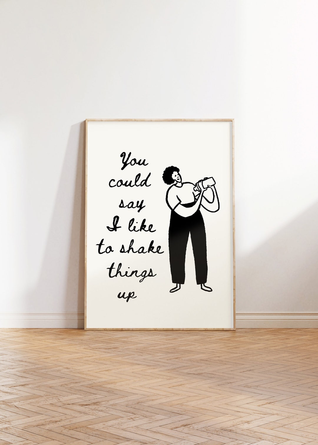 La Barmaid Print, Cute Bartender Poster, Minimalist Kitchen Decor ...