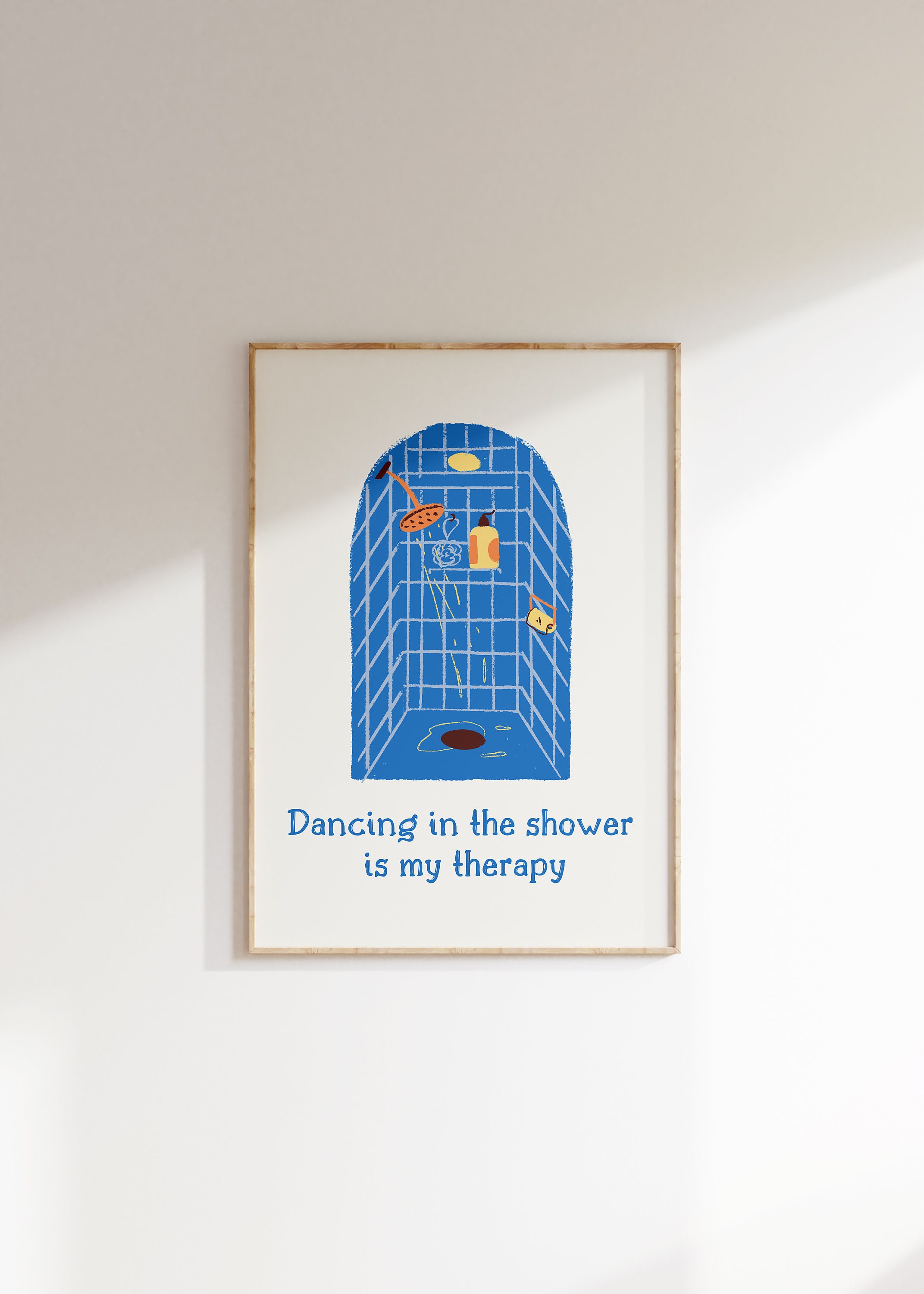 Trendy Bathroom Wall Art, Funny Shower Print, Funky Bathroom Decor ...