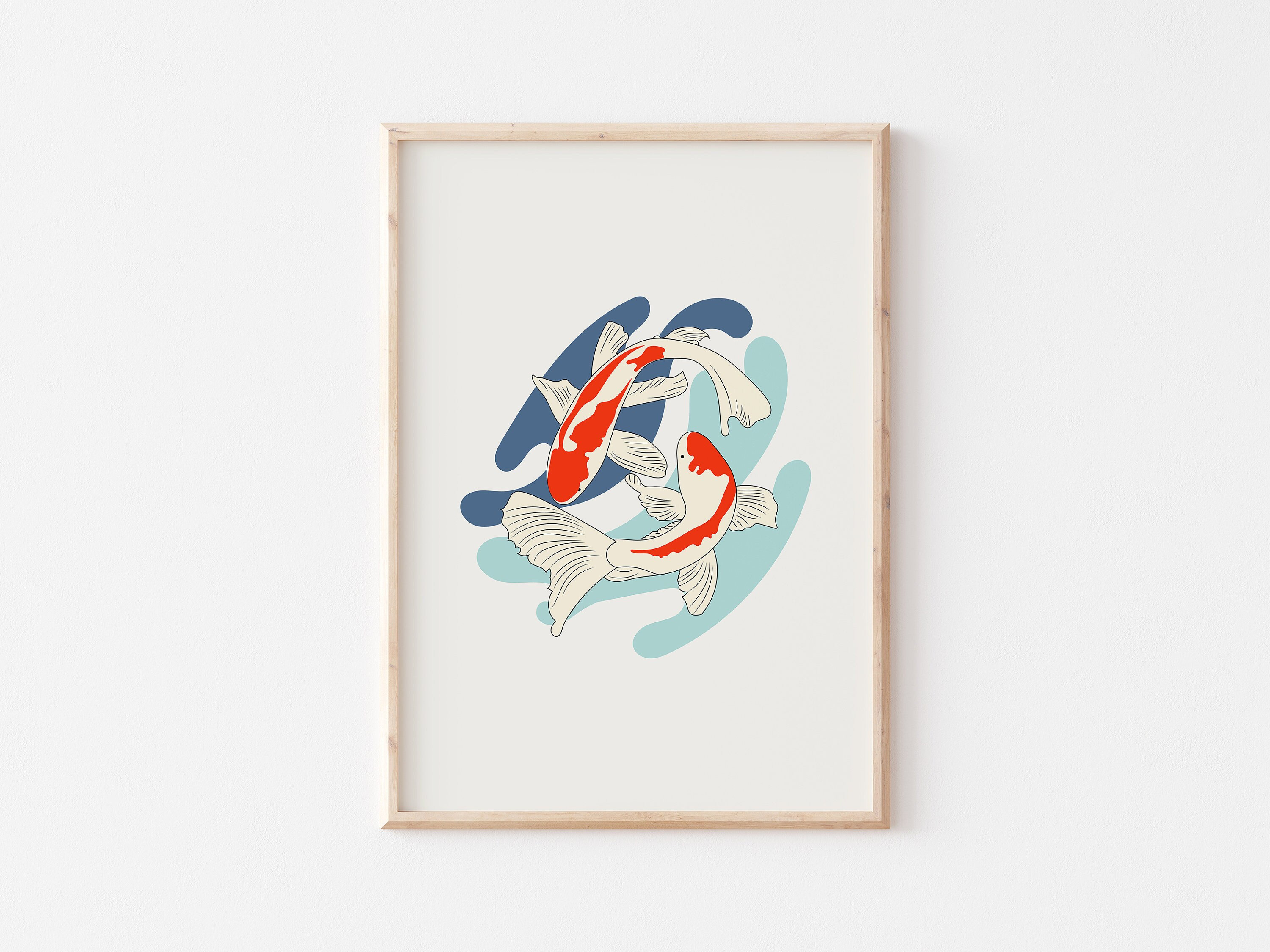 Koi Fish Print, Koi Fishes Wall Art, Printable Japanese Wall Art, Koi ...