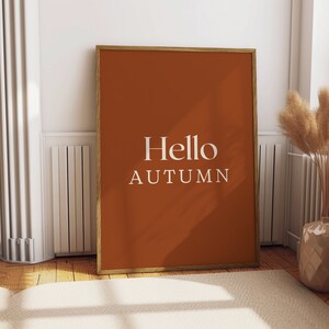 Hello Autumn Sign, Fall Printables Wall Art, Hello Fall Print, Neutral ...