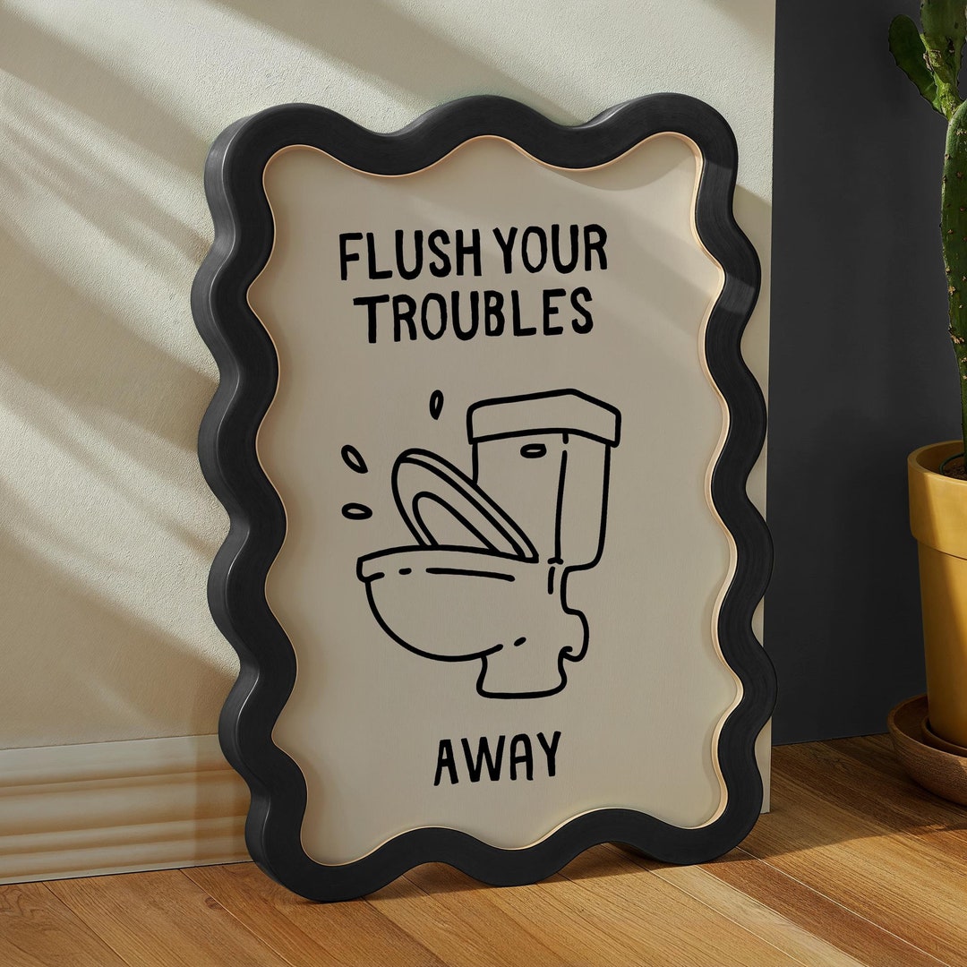 Toilet Humor Print, Trendy Bathroom Wall Art, Bathroom Quotes Art ...