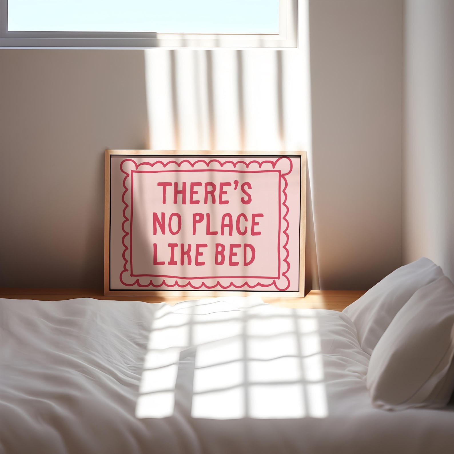 There's No Place Like Bed Print, Cute Above Bed Decor, Trendy ...