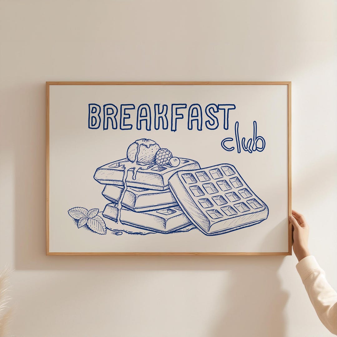 Breakfast Club Print, Dinning Room Decor, Foodie Art, Breakfast Poster ...