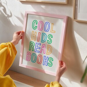 Cool Kids Read Books Print, Kids Reading Book, Playroom Wall Decor ...