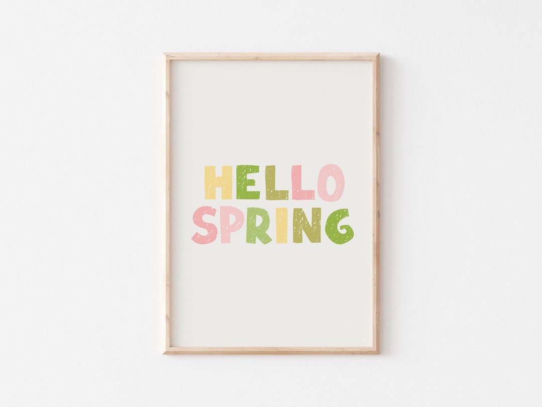 Hello Spring Print, Watercolor Spring Print, Spring Printable Wall Art ...