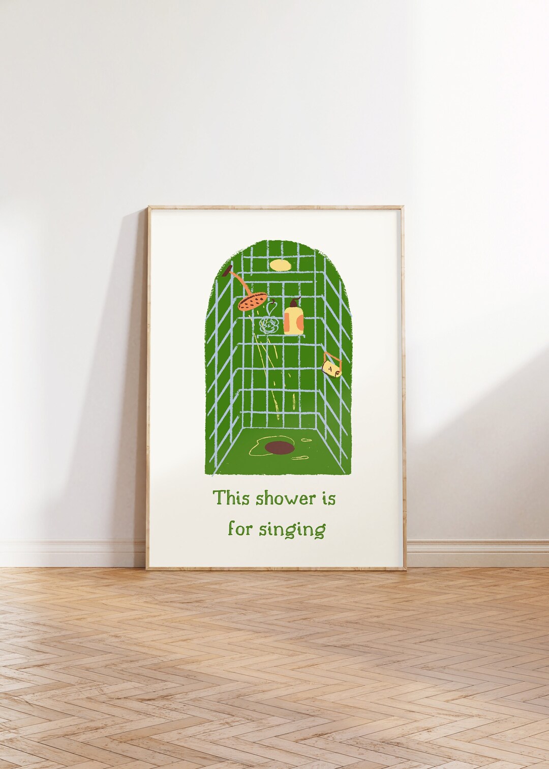 Trendy Bathroom Wall Art, Funny Shower Print, Funky Bathroom Decor ...