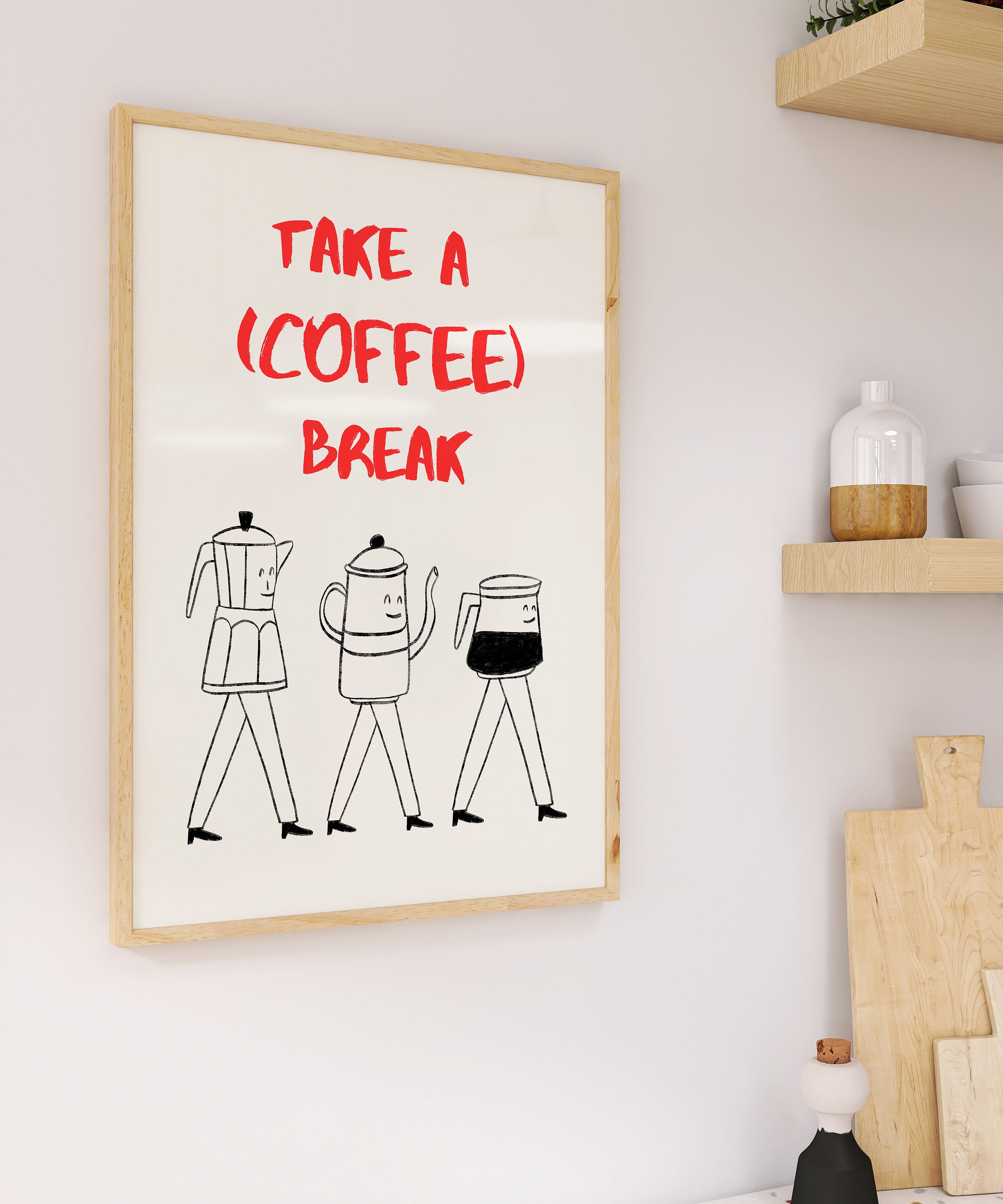 Coffee Break Print, Trendy Coffee Bar Print, Coffee Corner Printable ...