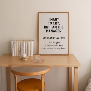Office Humor Art, Neutral Desk Decor, Office Decor, Sarcastic Home ...
