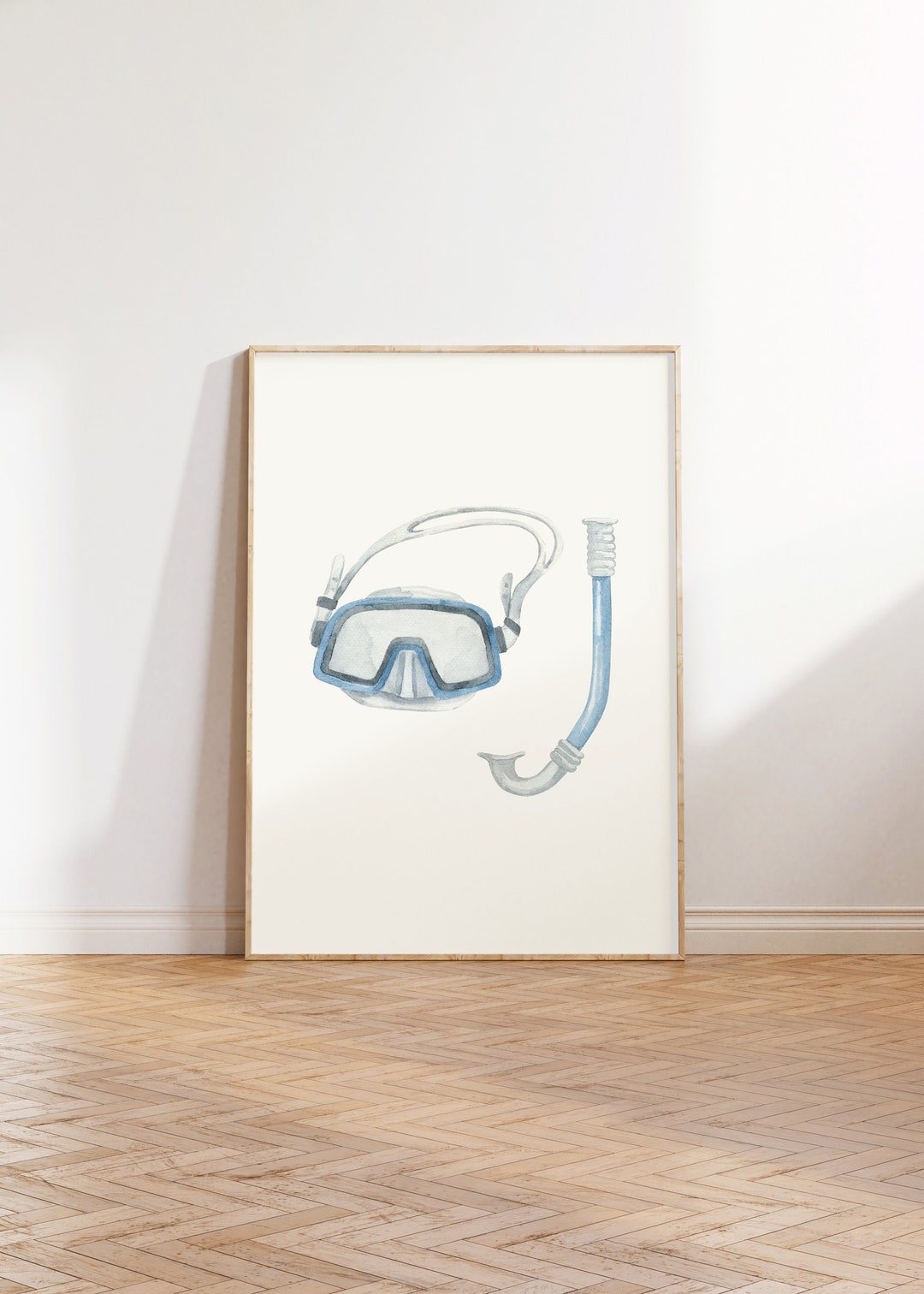 Scuba Diving Print, Nautical Nursery Decor, Watercolor Summer Printable ...