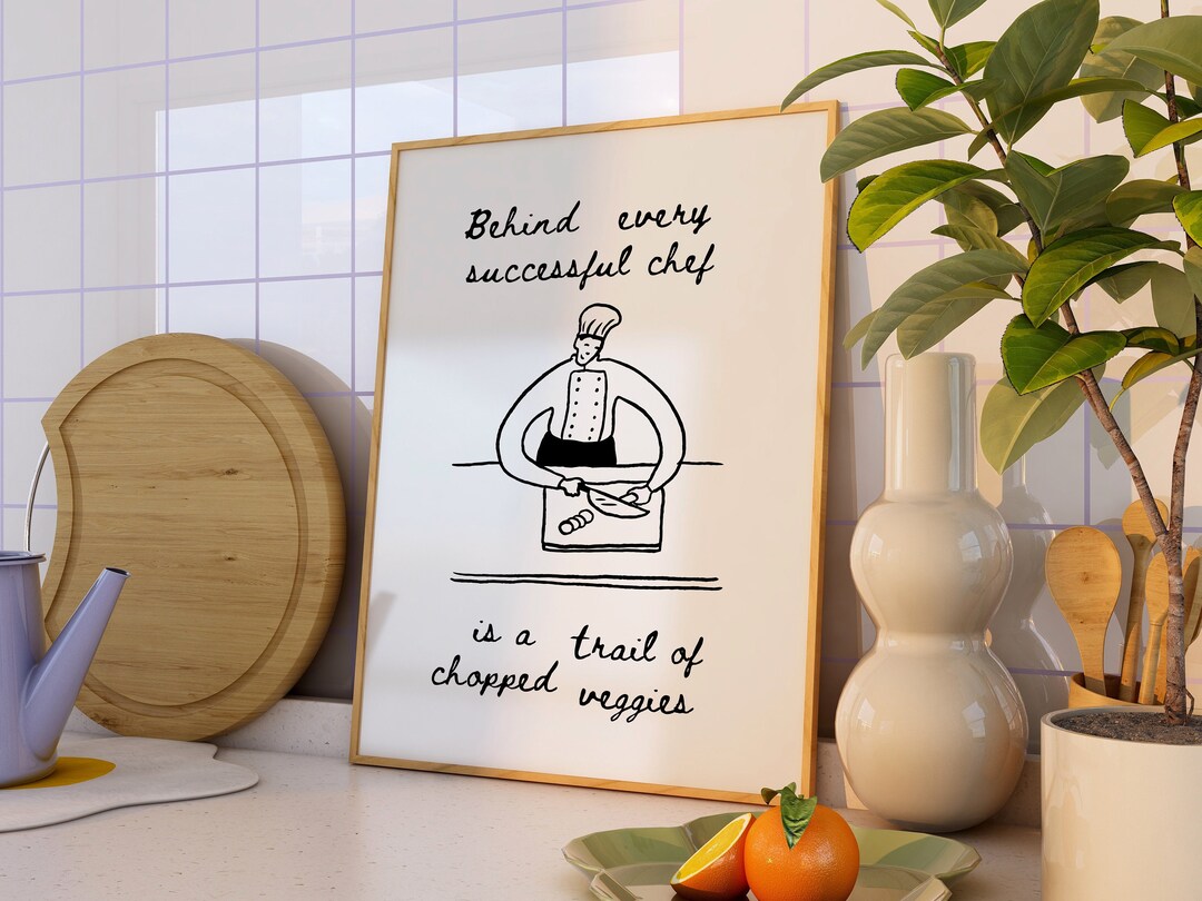 Foodie Art Poster, Funny Kitchen Wall Art, Aesthetic Kitchen Decor ...