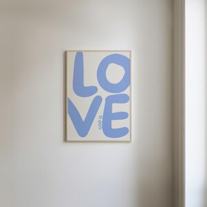 God is Love Print, Bible Verse Poster, Aesthetic Christian Home Decor ...