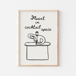 La Barmaid Poster, Cute Bartender Print, Trendy Bar Decor, Funny ...