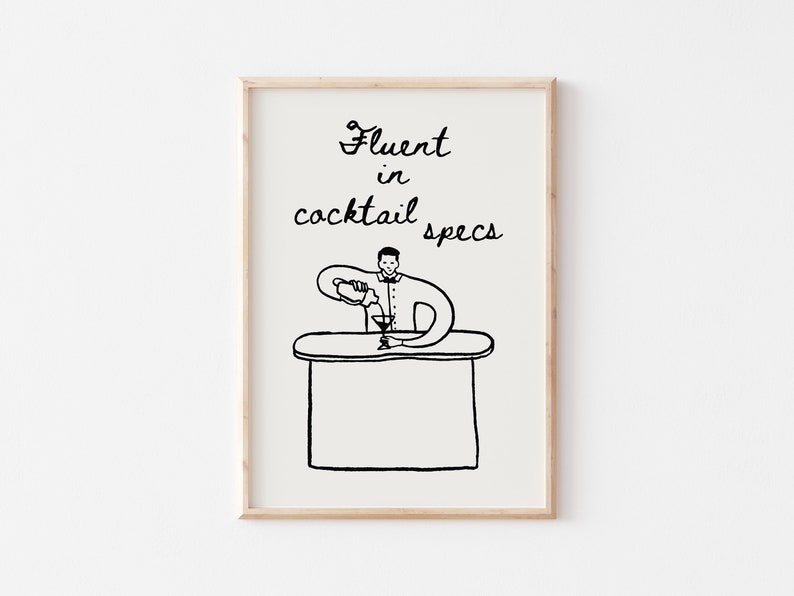La Barmaid Poster, Cute Bartender Print, Trendy Bar Decor, Funny ...