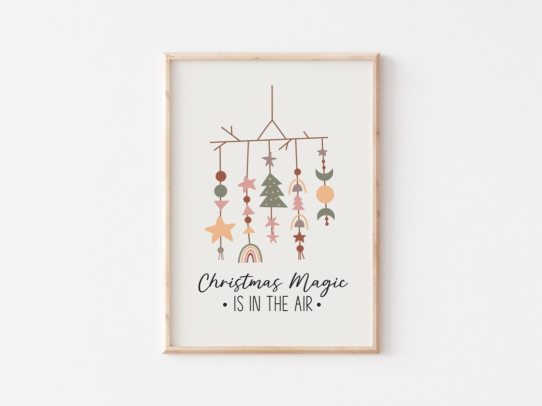 Pastel Christmas Print: Boho Holiday Decor (digital Download) - Etsy