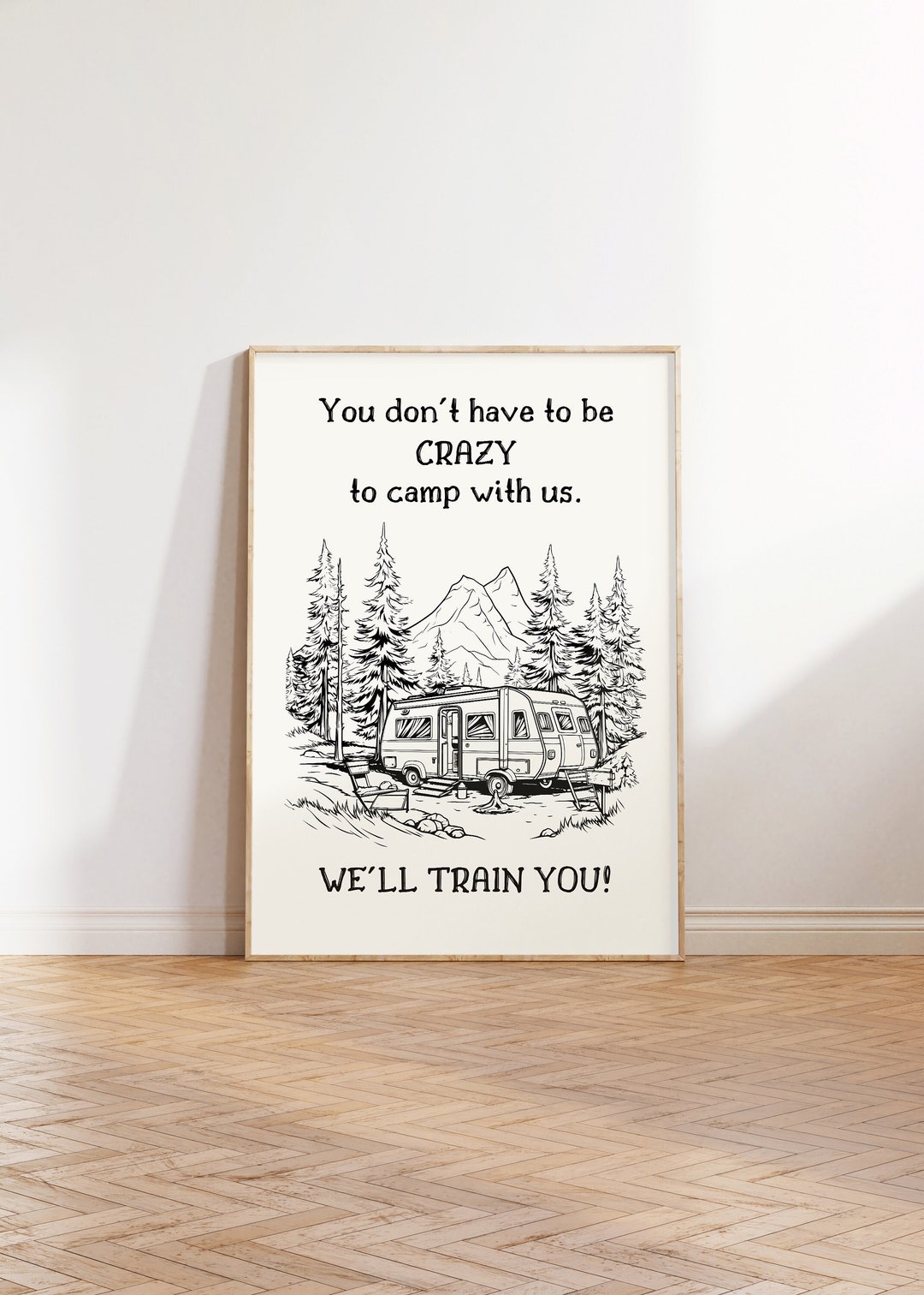 Retro Camping Print, Funny Camping Poster, Retro Hiking Decor ...