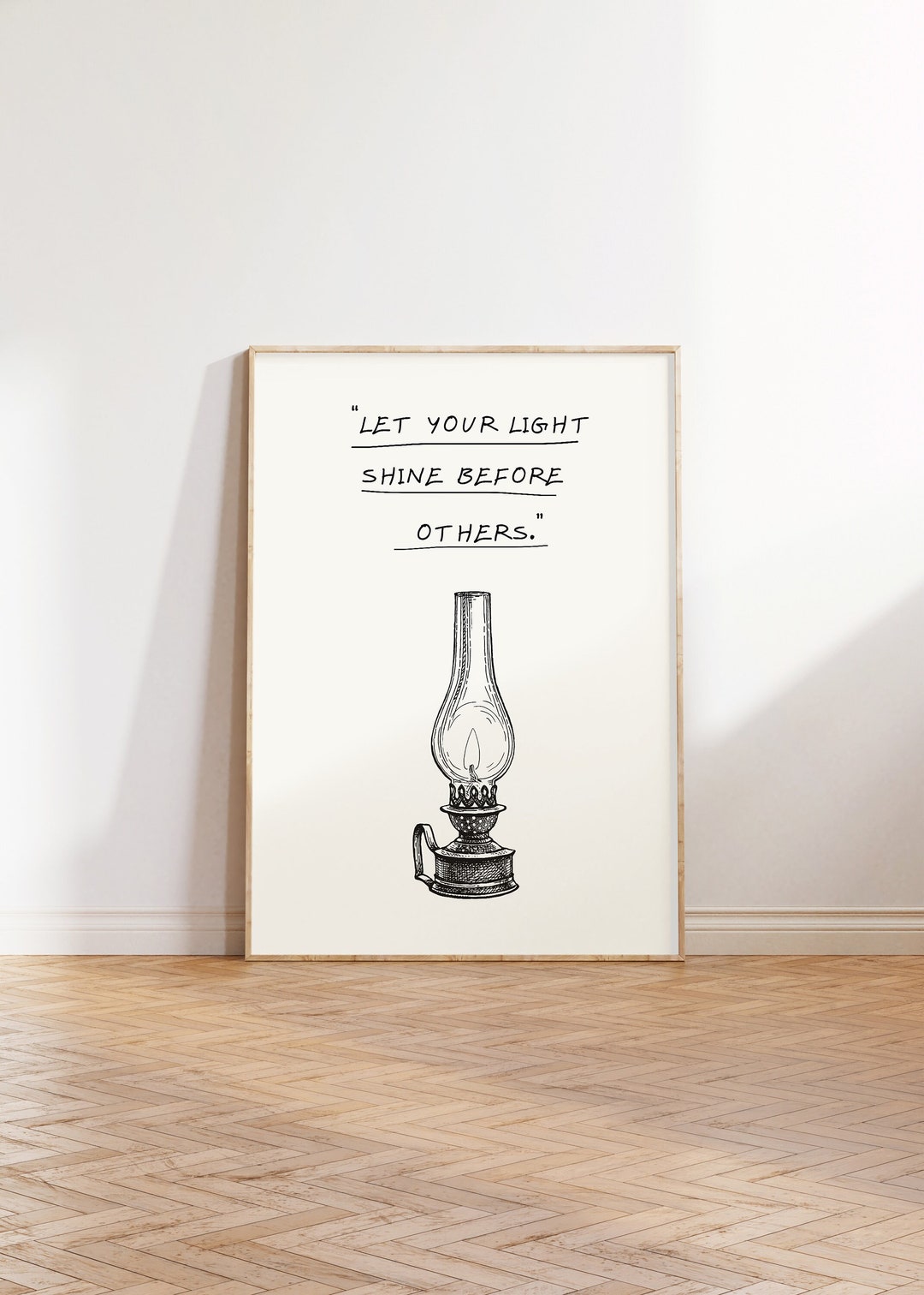 Let Your Light Shine Before Others Art Print, Minimalist Christian Wall ...