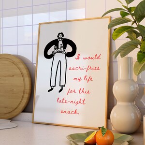 Funny French Fries Print, Retro Food Posters, Trendy Kitchen Decor ...