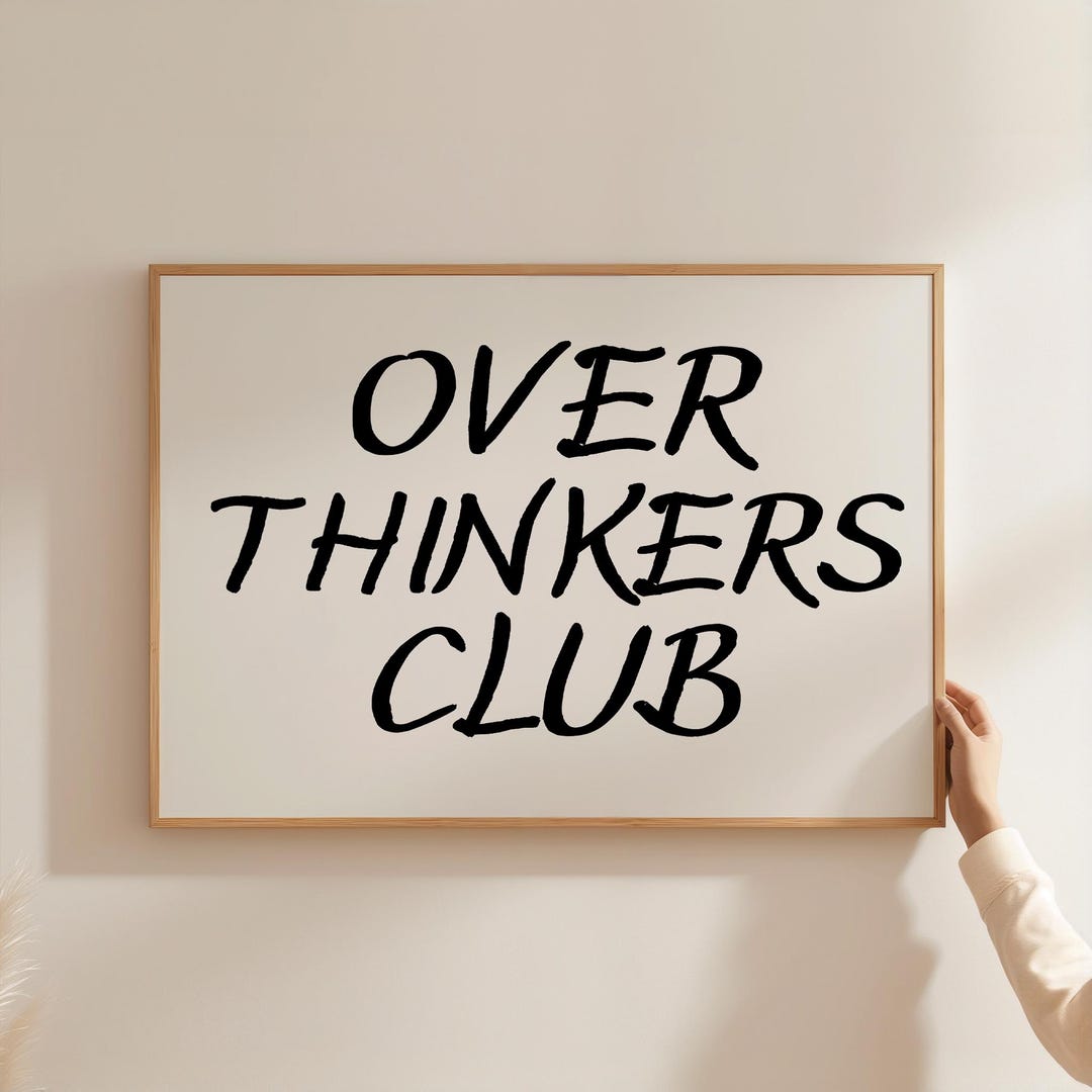 Over Thinkers Club Print: Retro Typography Wall Art (digital Download ...
