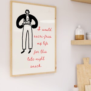 Funny French Fries Print, Retro Food Posters, Trendy Kitchen Decor ...