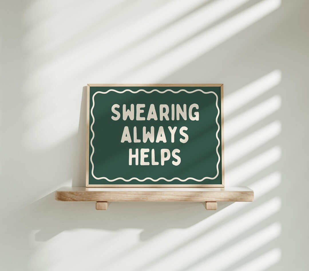 Swearing Always Helps, Cool Living Room Decor, Retro Funky Posters ...