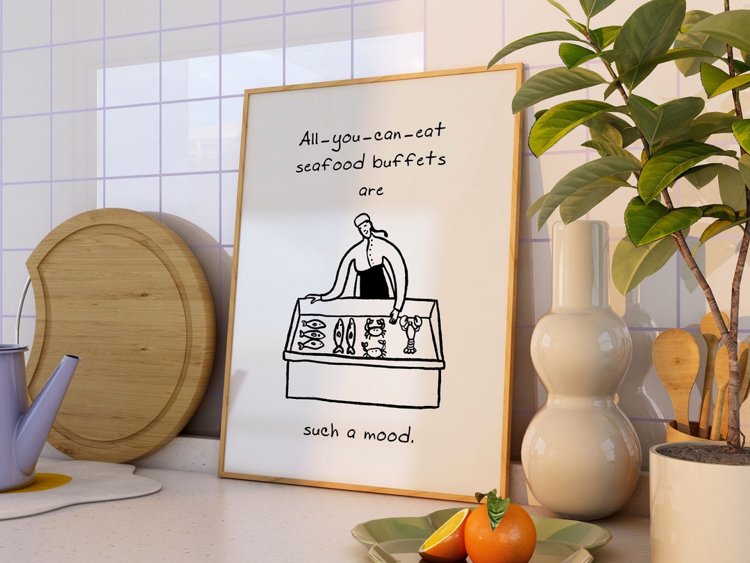 Fish Market Poster, Oysters Fish Crab Lobster Poster, Aesthetic Dining ...