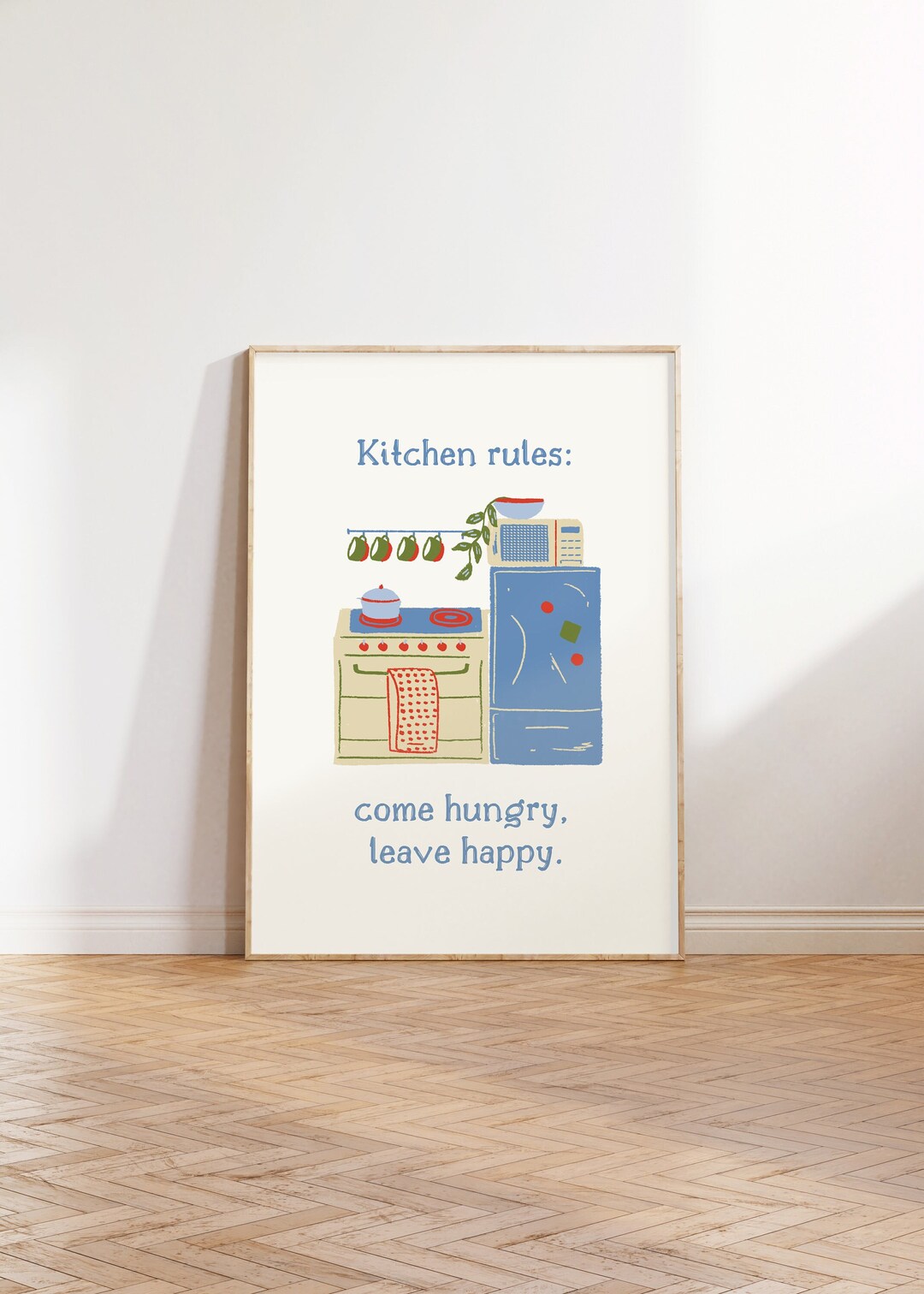 Kitchen Rules, Colorful Kitchen Poster, Kitchen Quote Prints, Dining ...