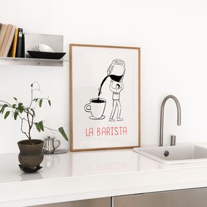 La Barista Print, Cute Coffee Poster, Funny Barista Wall Art ...