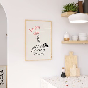 But First Coffee Print, Coffee Bar Print, Retro Coffee Printable Art ...