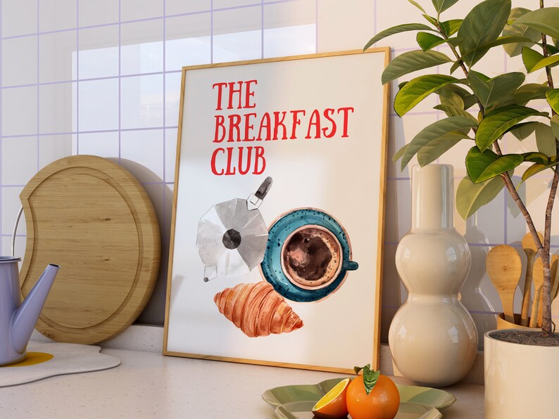 The Breakfast Club Print, Retro Dinning Room Wall Art, Foodie Art ...