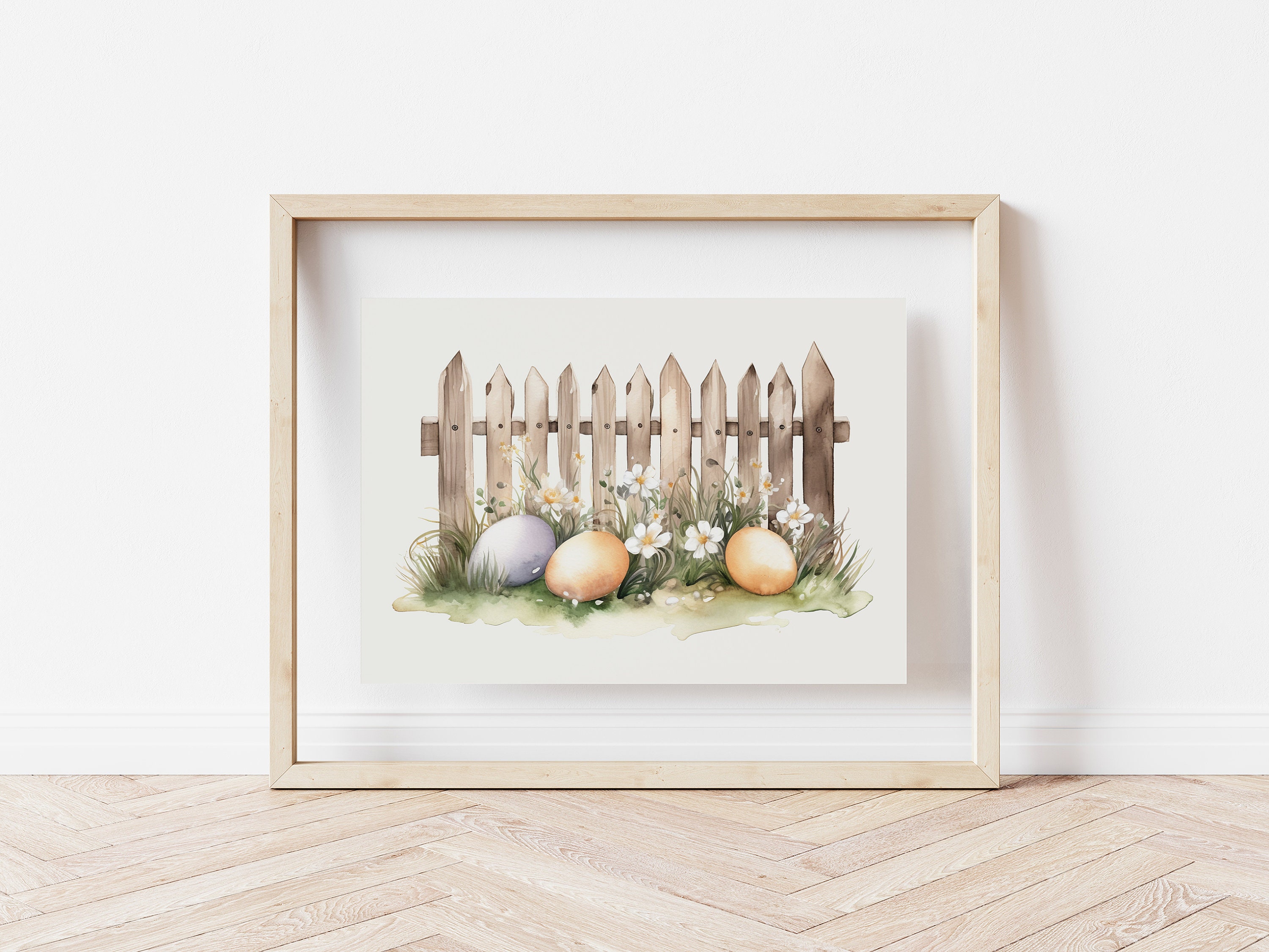 Pastel Easter Eggs Print, Rustic Easter Printable Wall Art, Farmhouse ...