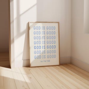 God is Good Print, Bible Verse Poster, Christian Retro Poster ...