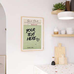 Custom Guest Check Print, Trendy Guest Check Print, Retro Personalized ...