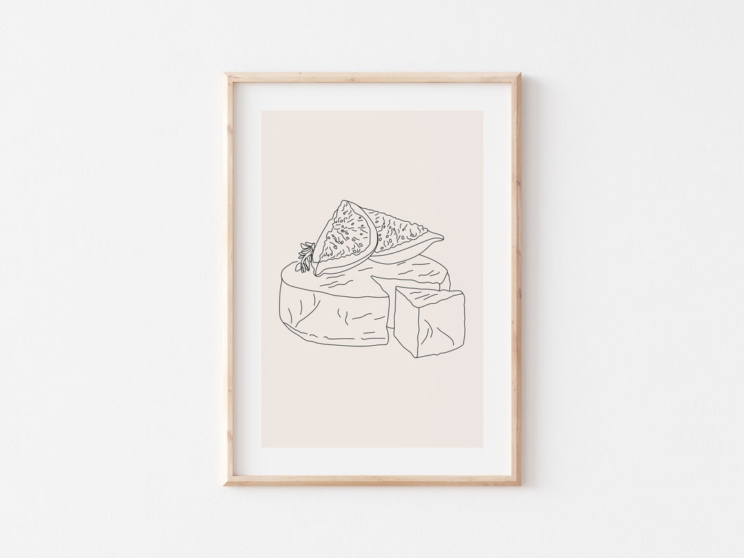 Le Fromage Cheese Art Print, Camembert Cheese Board Print, Aesthetic ...