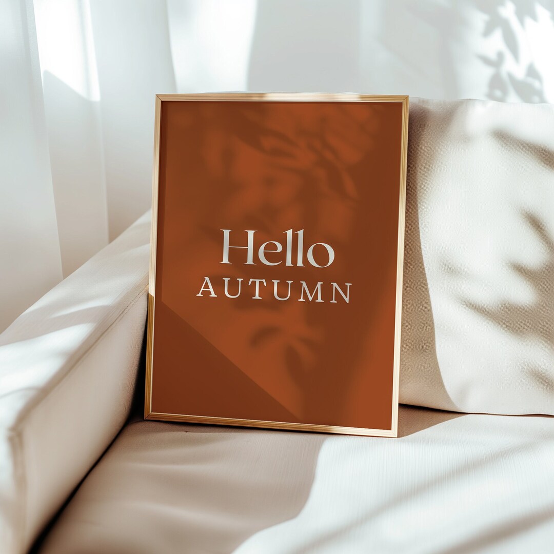 Hello Autumn Sign, Fall Printables Wall Art, Hello Fall Print, Neutral ...