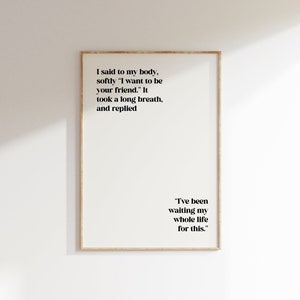 Printable Love Your Body Wall Art, Body Positivity Poster, Positive ...
