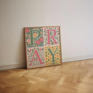 Pray Wall Art, Boho Christian Wall Art Decor, Pray Corner Decor, Modern ...