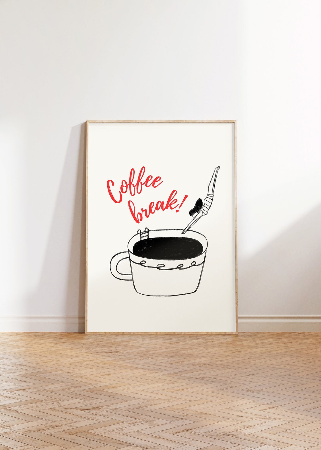 Coffee Break Print, Trendy Coffee Bar Print, Retro Coffee Printable Art ...
